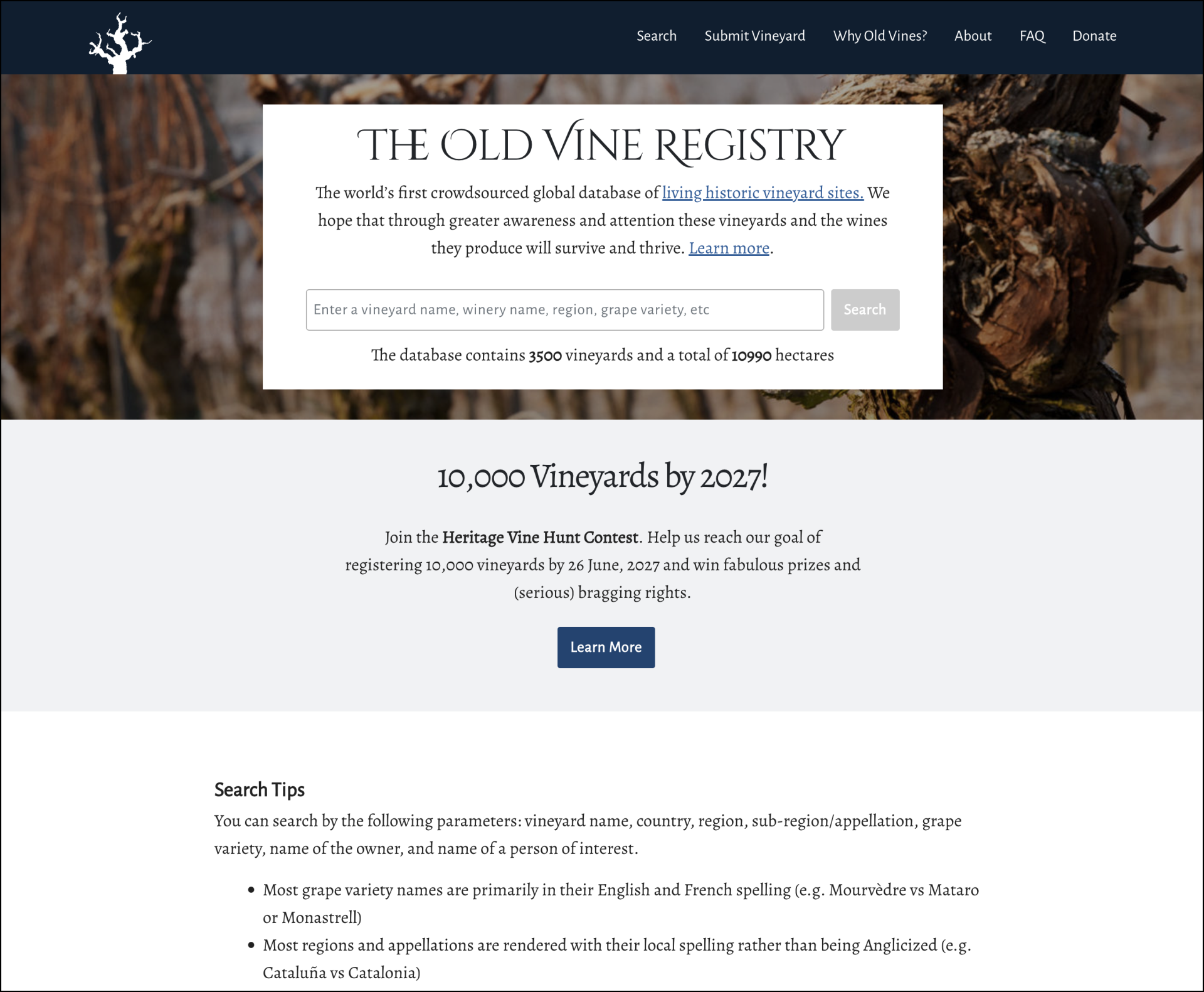 Officially Defining (and Helping) Old Vines Around the World : Vinography